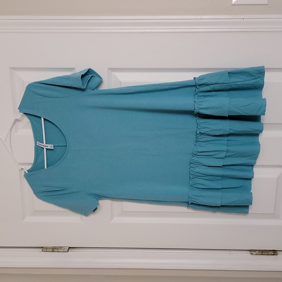Zenana Outfitters | Tops | Aqua Ruffle Top | Poshmark